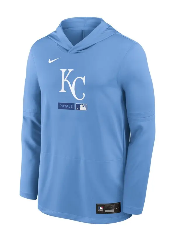 Nike Kansas City Royals Authentic Collection Dri-fit Mlb Long-sleeve Hooded Top - Blue