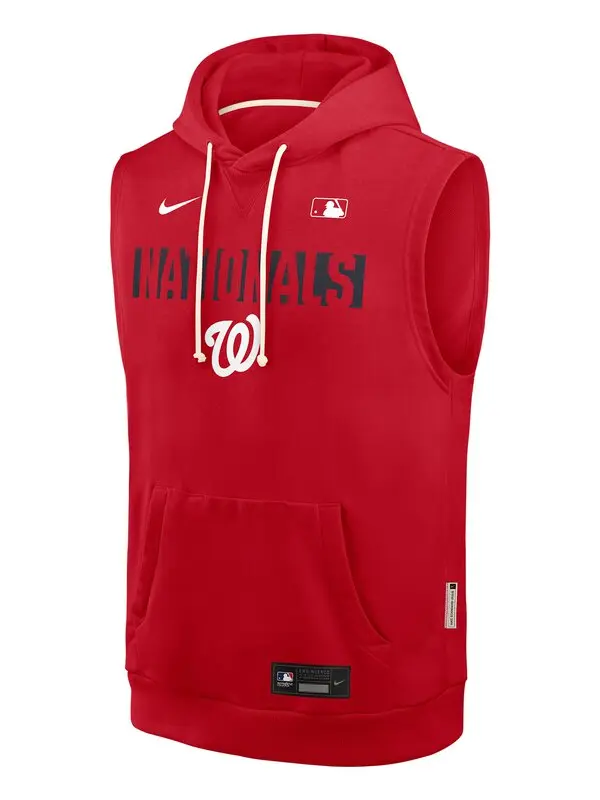 Nike Washington Nationals Authentic Collection Standard Issue Dri-fit Mlb Sleeveless Pullover Hoodie - Red