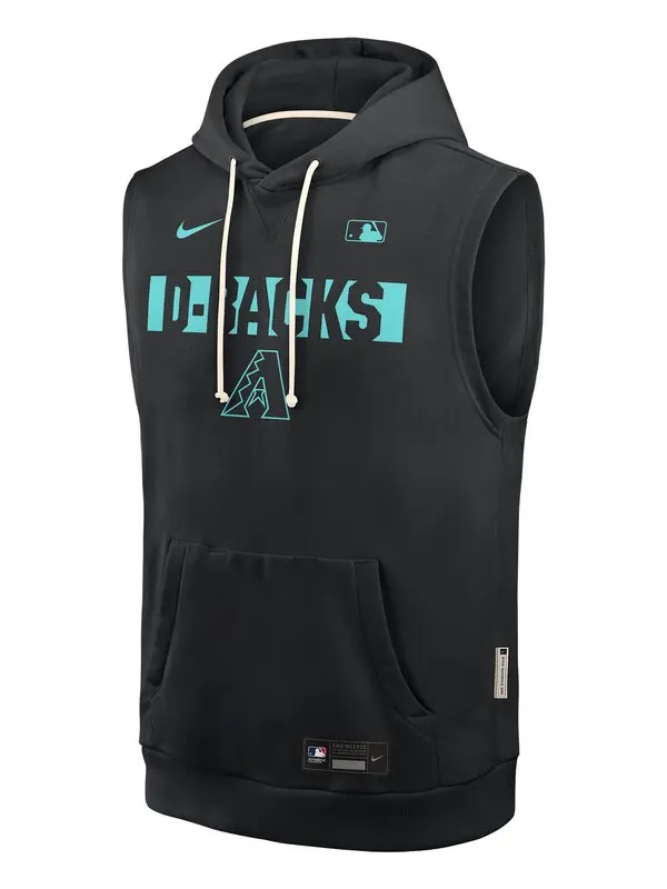 Nike Arizona Diamondbacks Authentic Collection Standard Issue Dri-fit Mlb Sleeveless Pullover Hoodie - Black