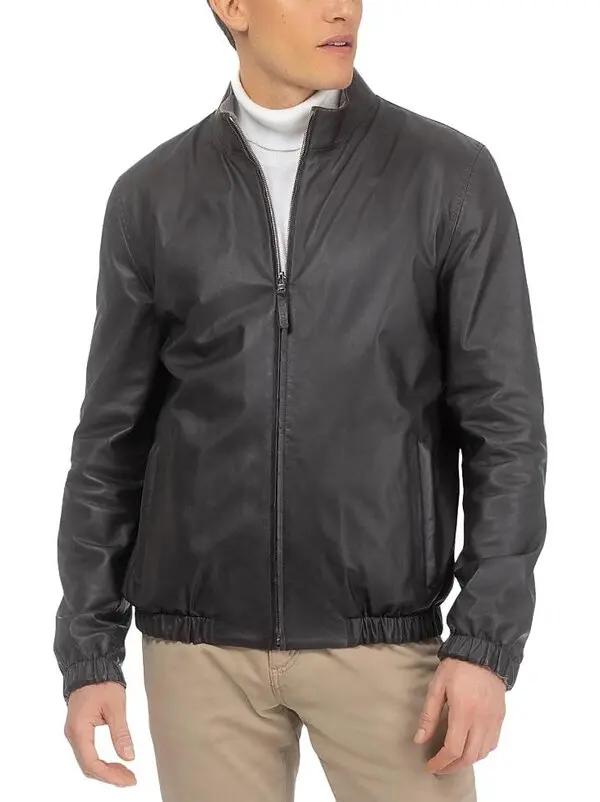 Gorski Nappa Leather And Cashmere-wool Reversible Jacket - Dark Brown/taupe