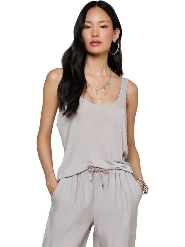 L'Agence Celia Scoopneck Tank Top - Light Pewter
