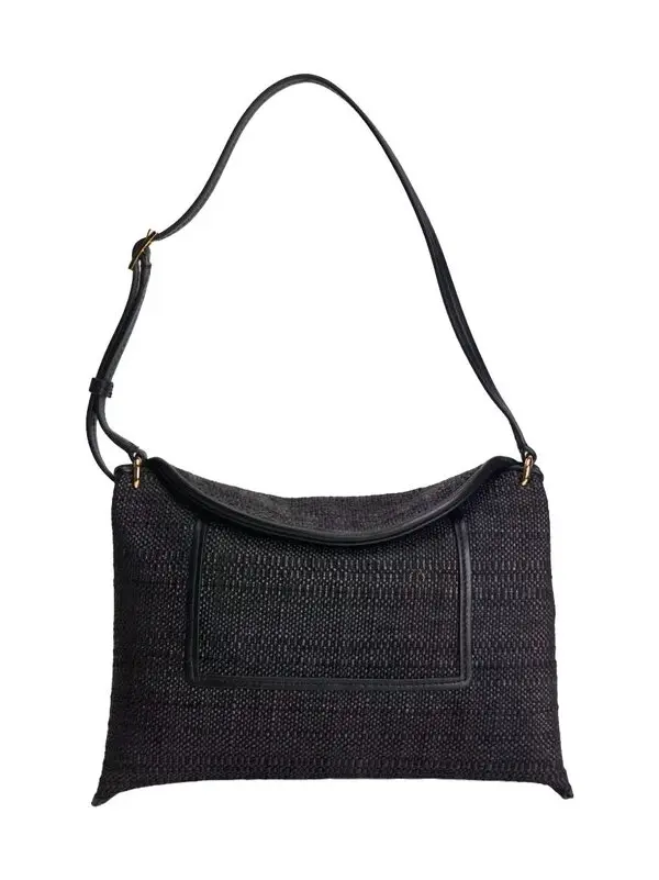 WANDLER Penelope Woven Shoulder Bag - Black