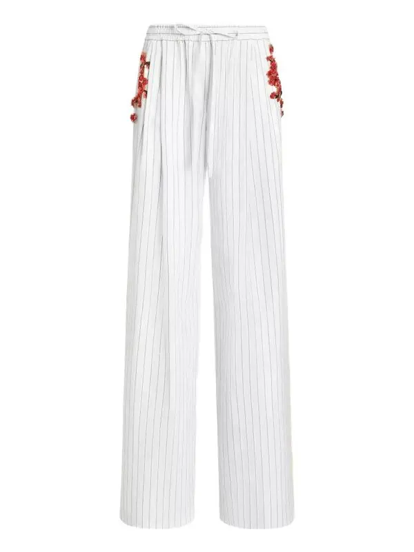 Dolce & Gabbana Striped Poplin Trousers - White