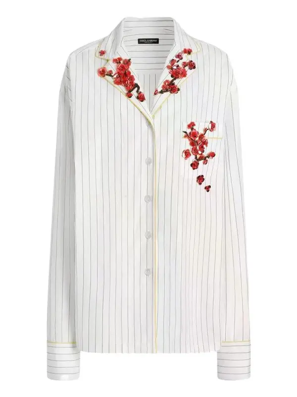 Dolce & Gabbana Striped Poplin Shirt - White