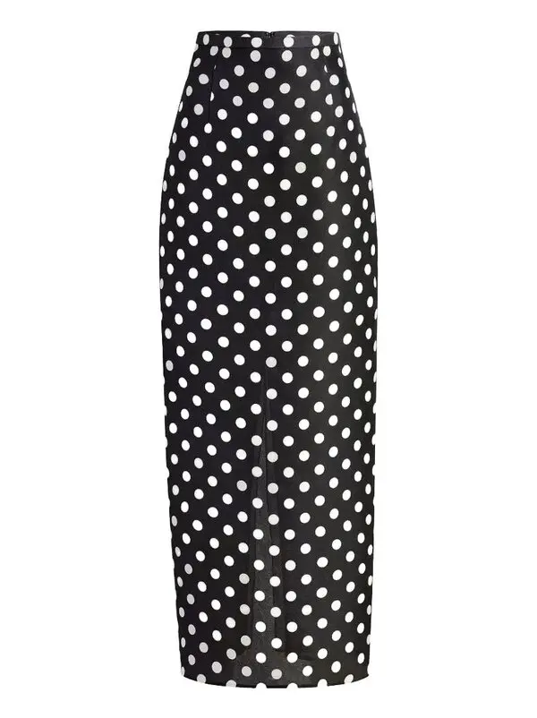 Khaite Silk Gazar Pencil Skirt - Black