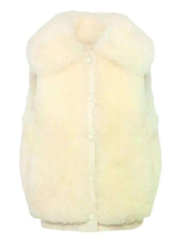 YVES SALOMON Button-up Gilet - White