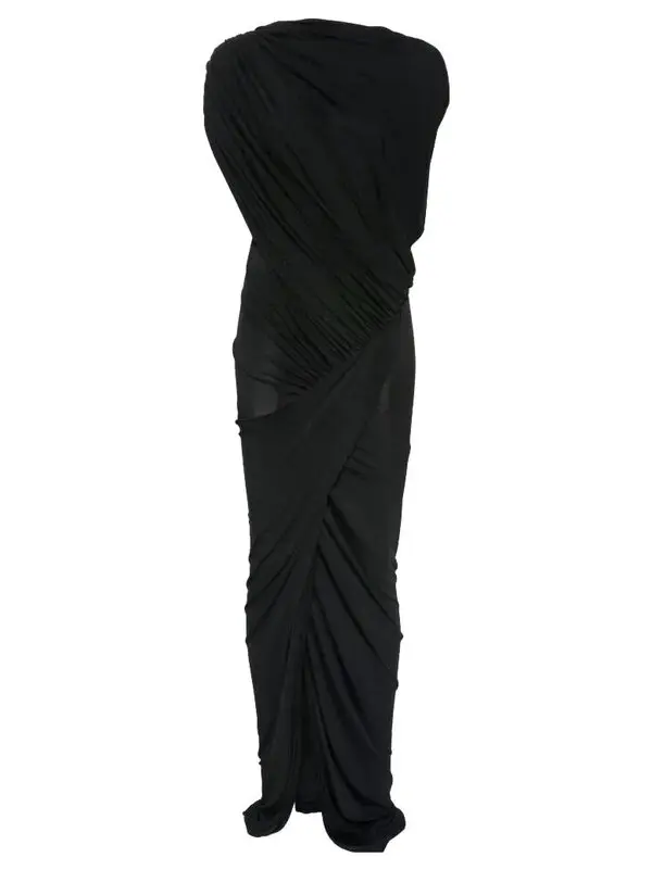 Rick Owens Ares Draped Maxi Dress - Black