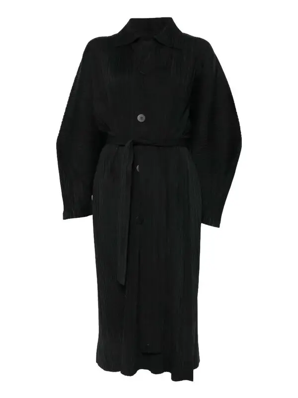 Issey Miyake Pleated Coat - Black
