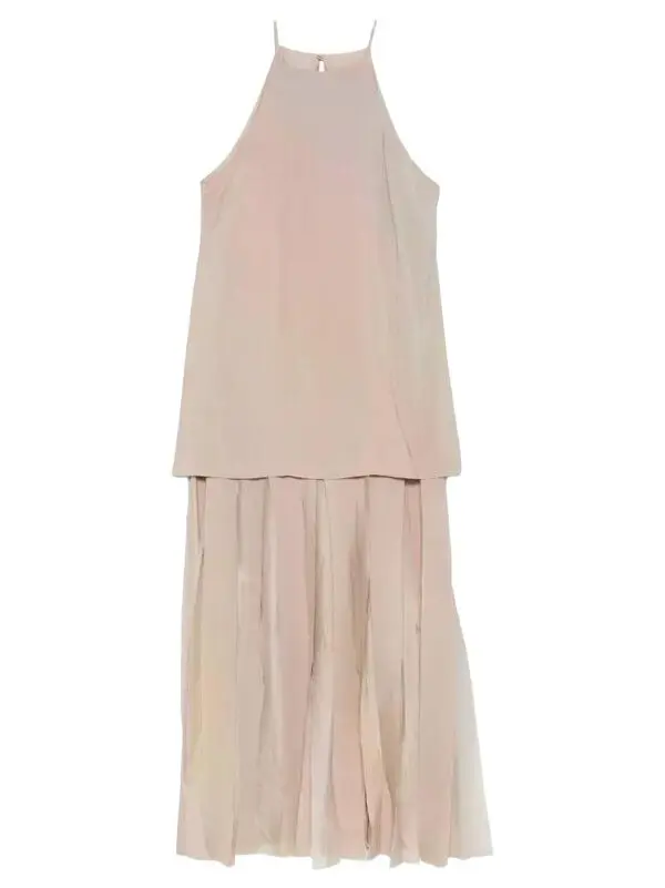 RAME Pleated Halter-neck Midi Dress - Neutrals