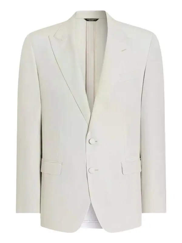 Dolce & Gabbana Single-breasted Wool Poplin Jacket - Neutrals
