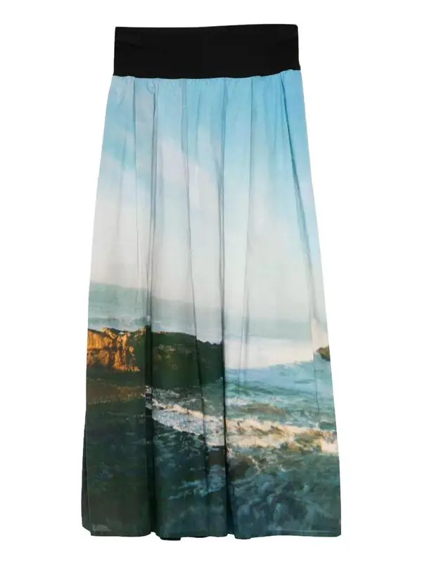 AGNES B. Grand Hotel Midi Skirt - Blue