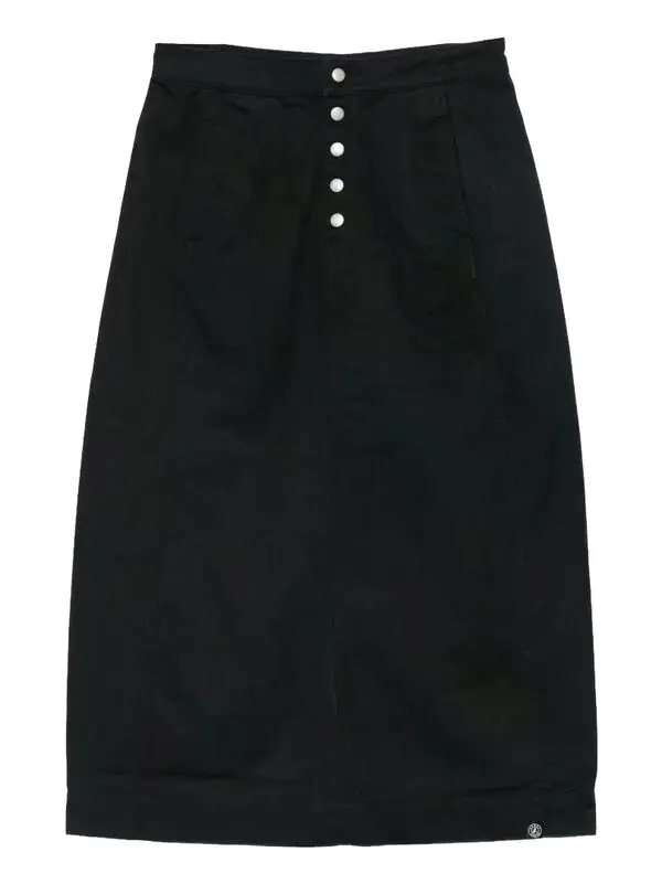 AGNES B. Twill Side-slash Skirt - Black