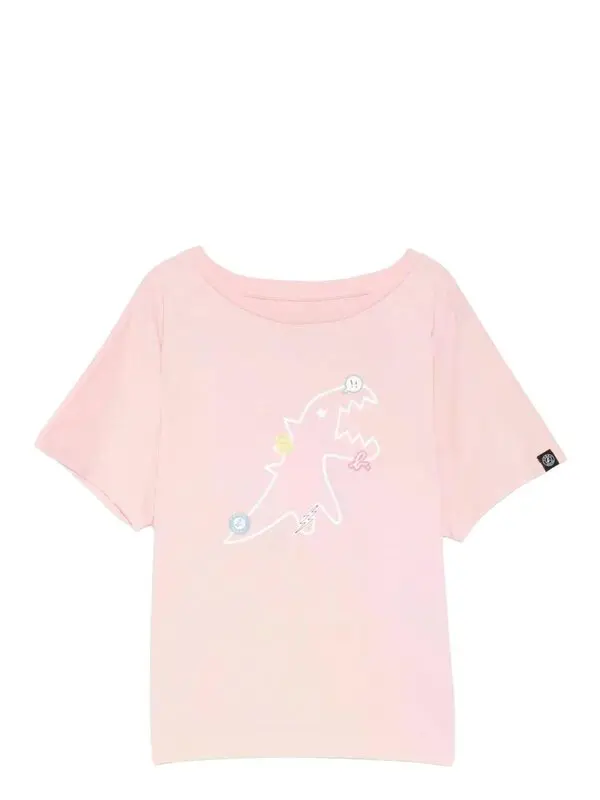 AGNES B. Outline Dino T-shirt - Pink