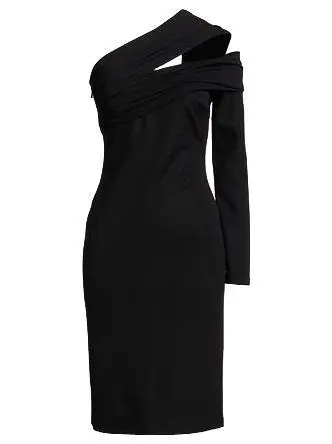 Versace Midi One-shoulder Dress - Black