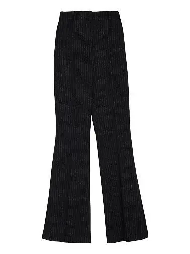 Balmain Twill Lamé Pinstriped Flared Pants - Black