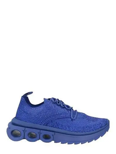 FERRAGAMO Sneakers With Logo And Crystal Detailing - Blue