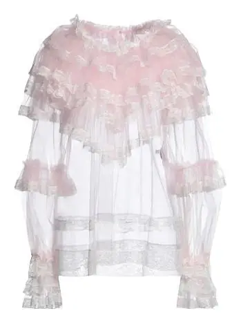 Dolce & Gabbana Ruched Tulle And Lace Top - Pink
