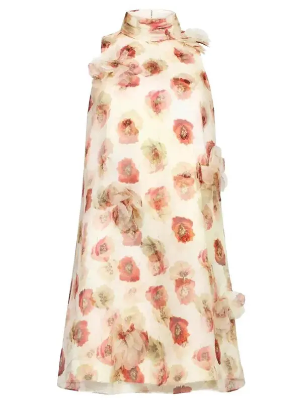 Cinq À Sept Floral Appliqué Dress - Neutrals