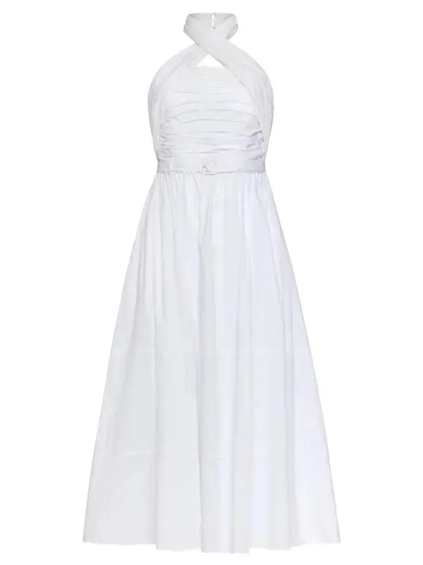 Cinq À Sept Marcie Halterneck Belted Dress - White