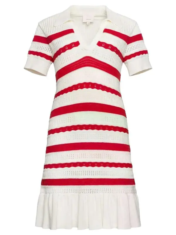 Cinq À Sept Striped Polo Dress - White