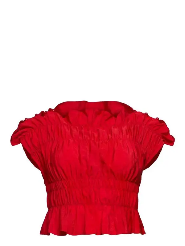Cinq À Sept Evalina Ruffled Top - Red