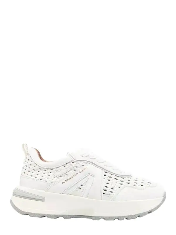 ALEXANDER SMITH Liverpool Perforated Leather Sneakers - White