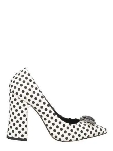 TOSCA BLU Leather Polka-dot Pumps With Crystals - Off White