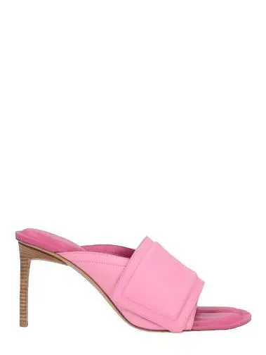 Jacquemus Leather Slide Sandals - Pink