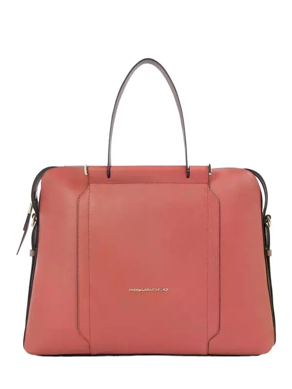 PIQUADRO Leather Laptop Bag - Orange