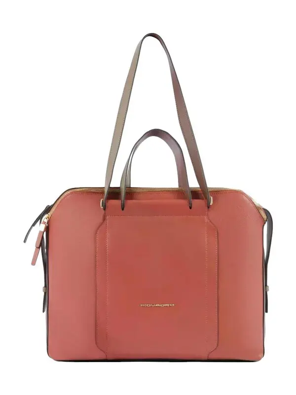 PIQUADRO Leather Laptop Bag - Orange