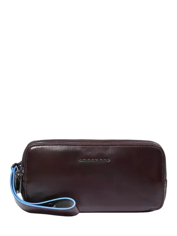 PIQUADRO Leather Three-divider Zip Clutch - Brown