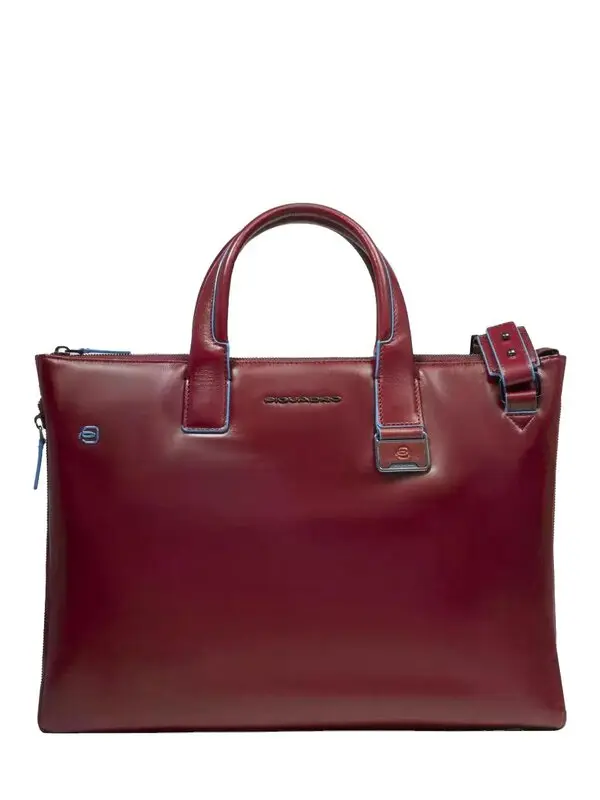 PIQUADRO Leather Laptop Bag - Red