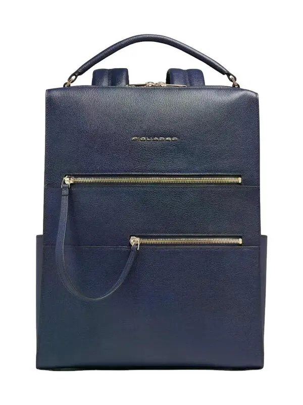 PIQUADRO Leather Laptop Bag - Blue