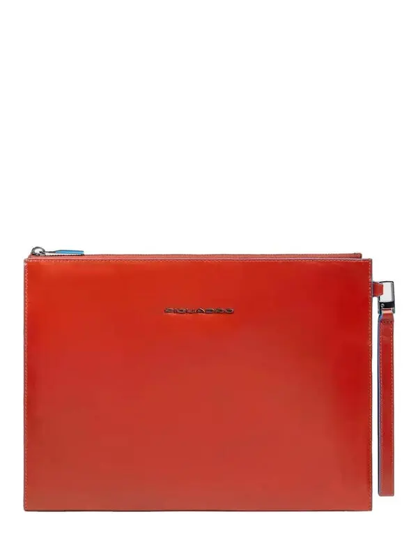 PIQUADRO Leather Clutch With Ipad Compartment - Orange