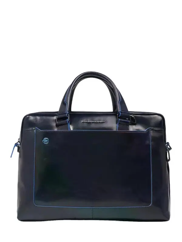 PIQUADRO Leather Laptop Bag - Blue