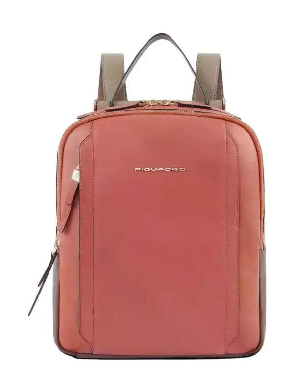 PIQUADRO Leather Backpack - Orange