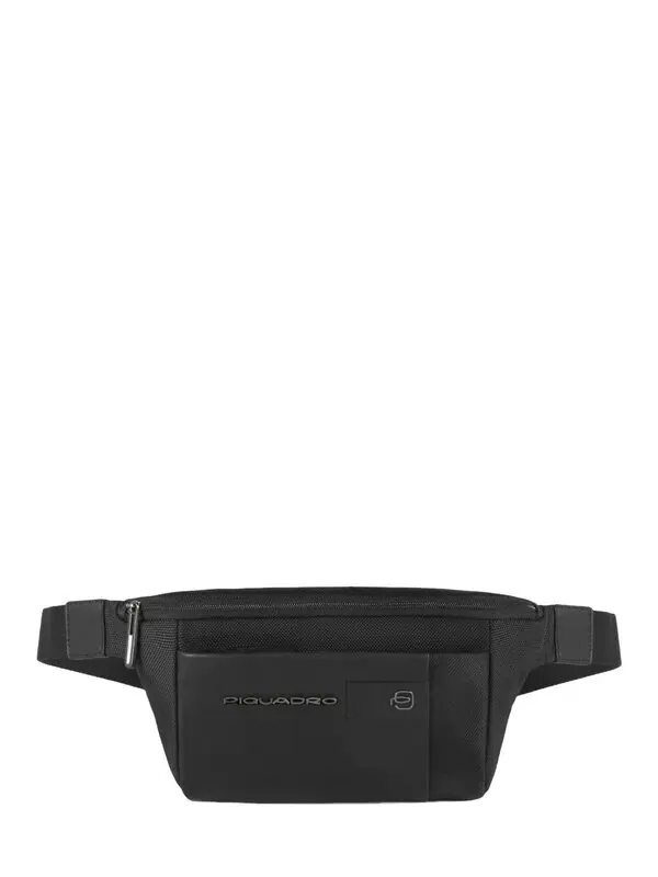 PIQUADRO Leather Belt Bag - Black