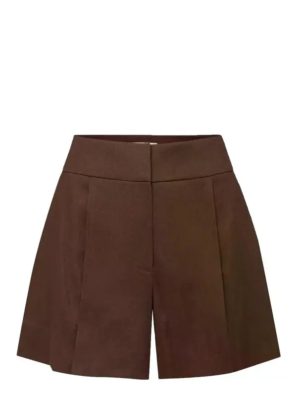 Veronica Beard Haina Pleated Shorts - Brown