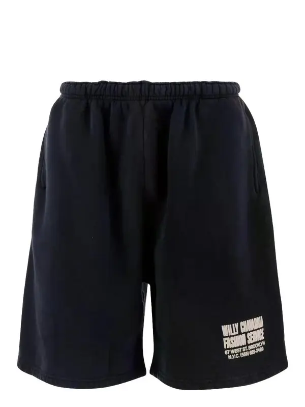 WILLY CHAVARRIA Logo Lettering Track Shorts - Blue