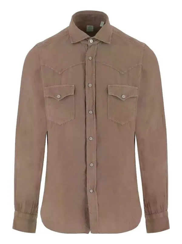 FINAMORE 1925 Flap-pocket Shirt - Brown