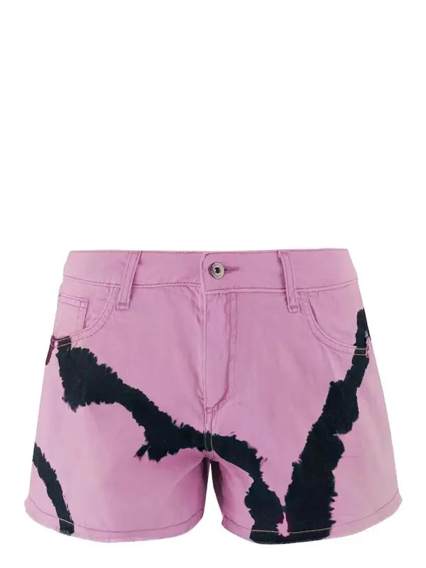 DON'T @ ME Tie-dye Denim Shorts - Pink