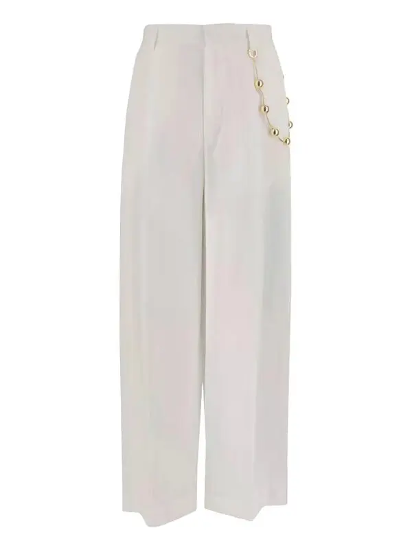 DARKPARK Chain-detail Palazzo Pants - White