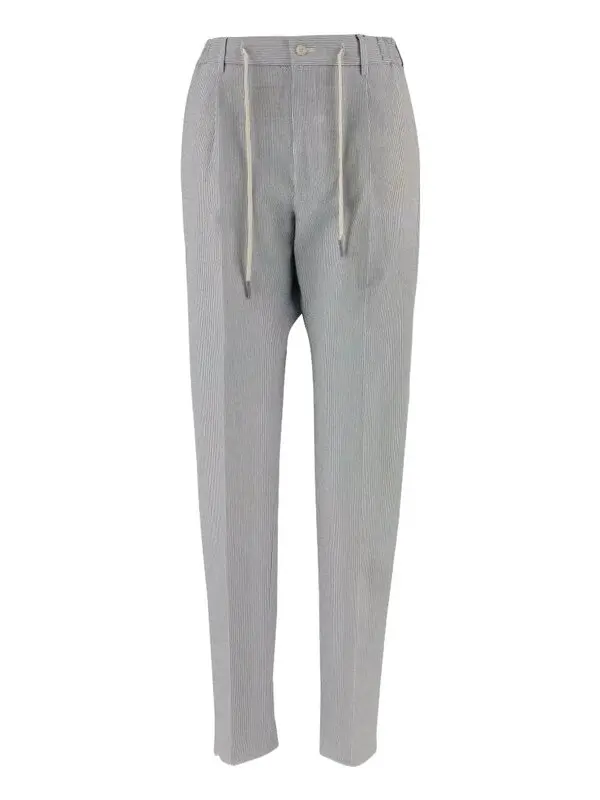 Tagliatore Striped Drawstring Trousers - White