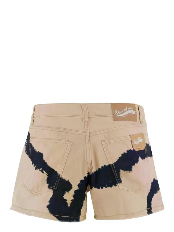 DON'T @ ME Tie-dye Denim Shorts - Neutrals