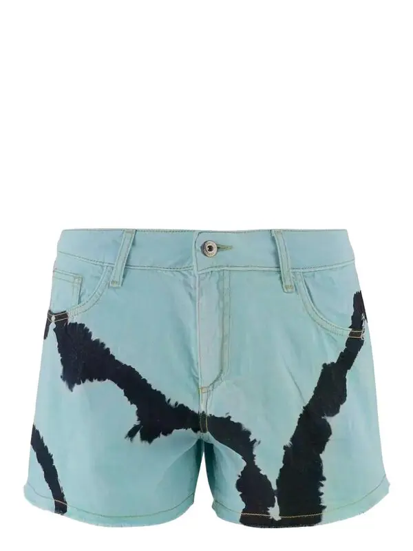 DON'T @ ME Tie-dye Denim Shorts - Blue