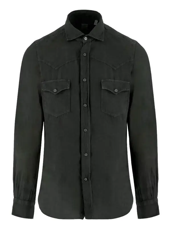 FINAMORE 1925 Flap-pocket Shirt - Grey