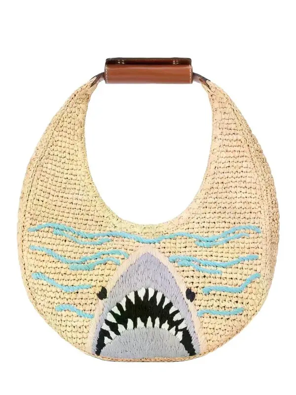 Staud Moon Raffia Tote - Neutrals