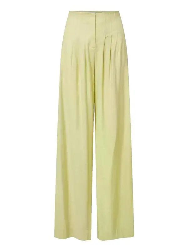 Veronica Beard Hoyt Pleated Trousers - Yellow