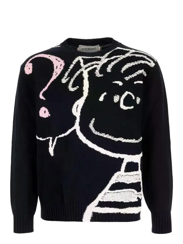 Iceberg X Peanuts Intarsia-knit Sweater - Black