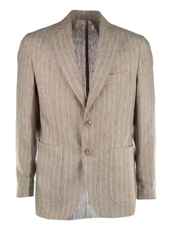 COLAMARINO Single-breasted Pinstripe Blazer - Neutrals